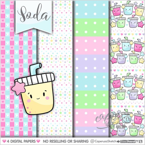 Soda Digital Paper Soda Pattern COMMERCIAL USE Drink | Etsy