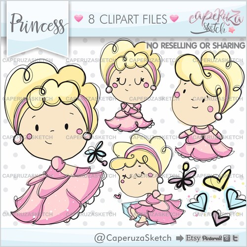 Princess Clipart Princess Graphics COMMERCIAL USE Princess - Etsy