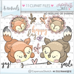 Fox Clipart, Fox Graphics, Woodland Clipart, COMMERCIAL USE, Forest ...