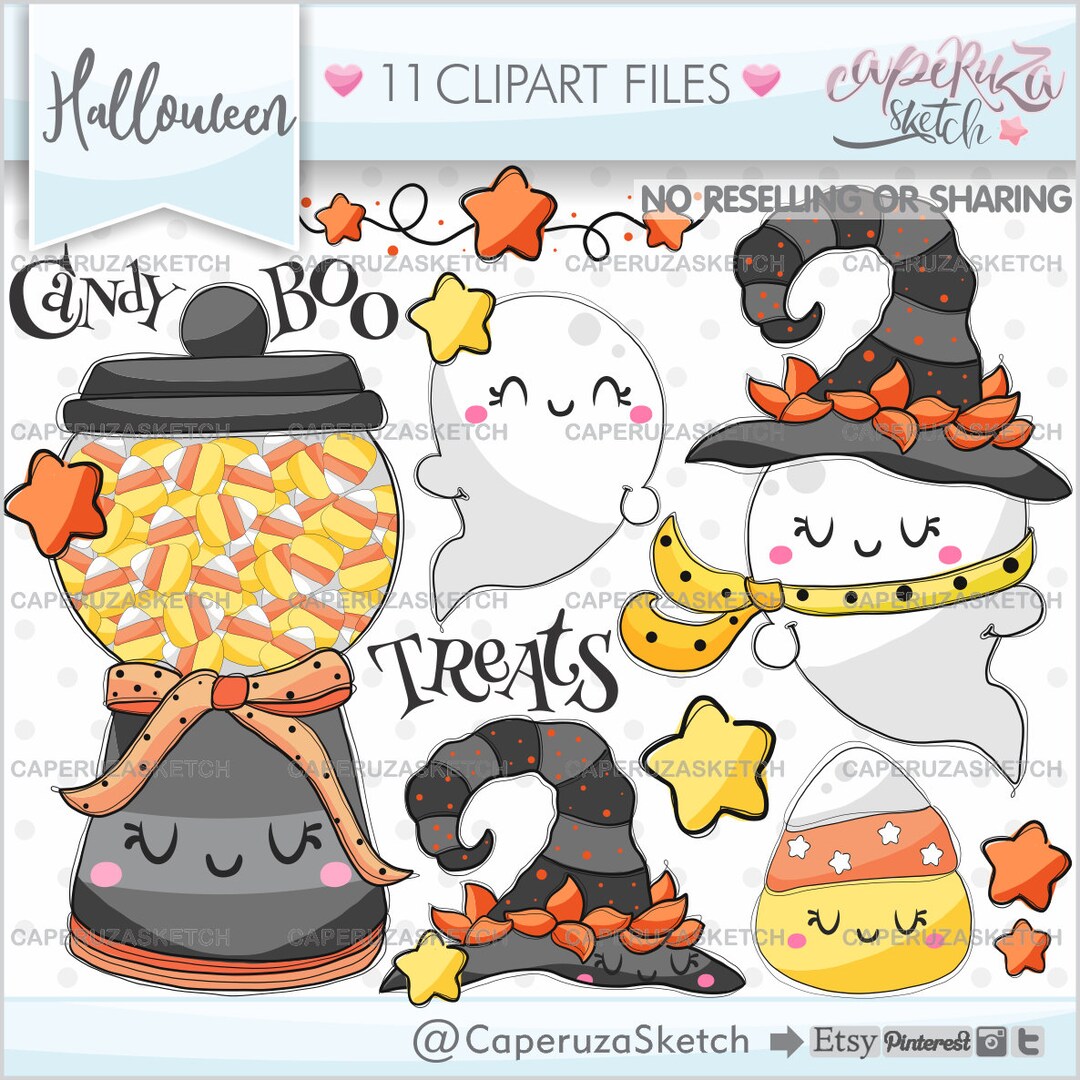 Halloween Clipart, Halloween Graphics, Ghost Clipart, COMMERCIAL USE ...