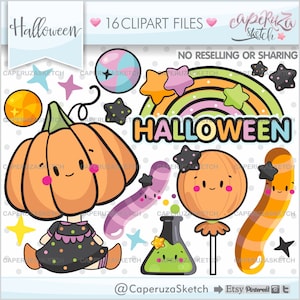 Halloween Clip Art, Pumpkin Clipart, COMMERCIAL USE, Halloween Graphics ...