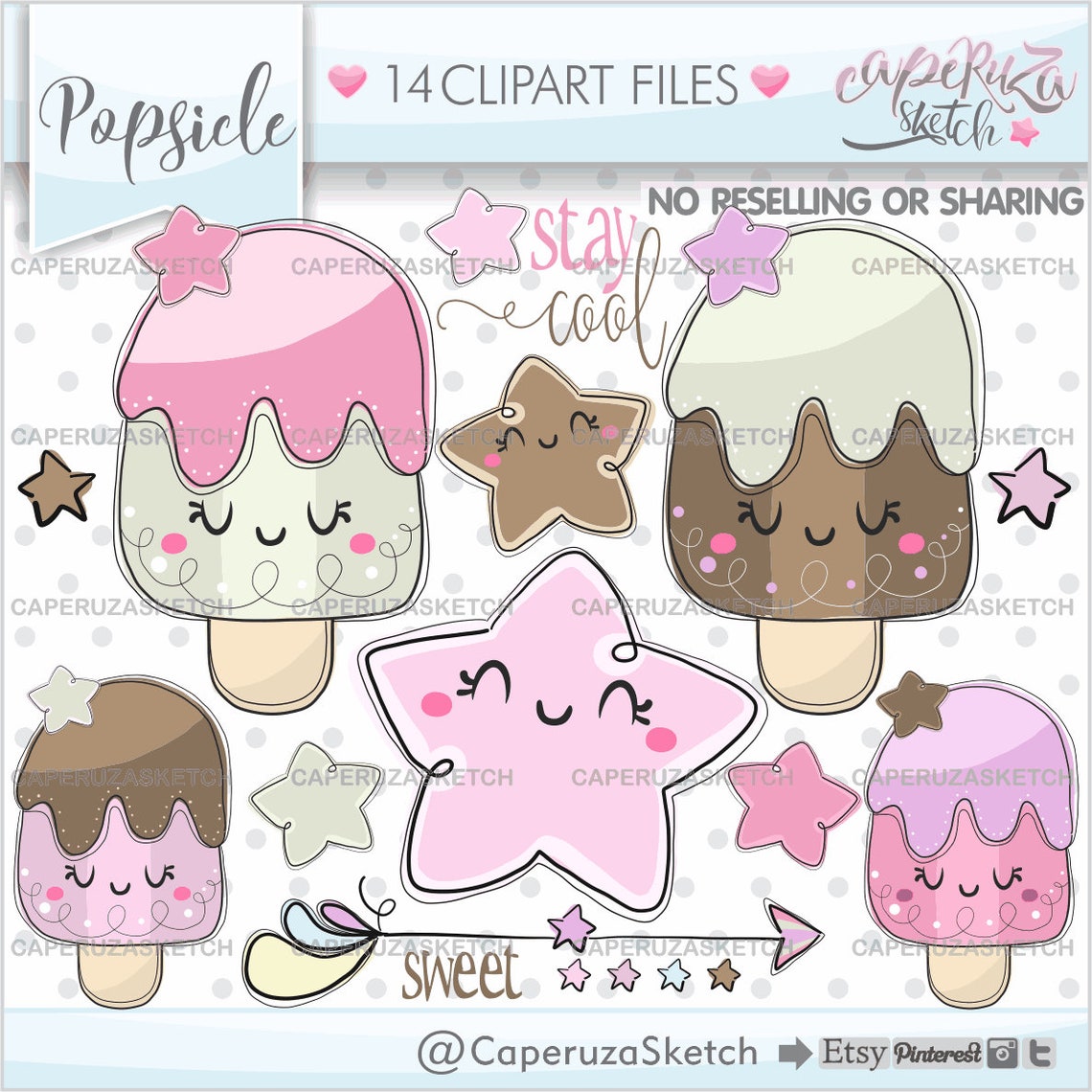 Popsicle Clipart Popsicle Graphics Summer Clipart | Etsy