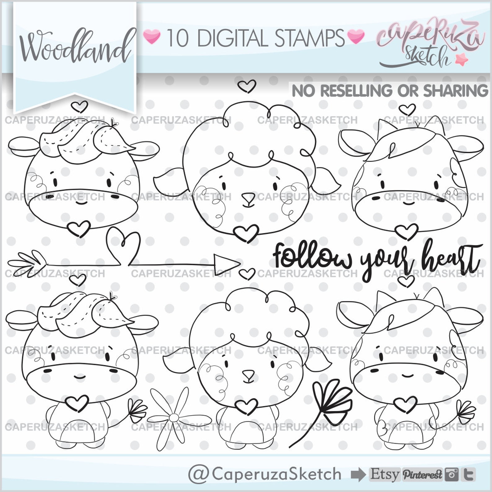Woodland Stamps Farm Stamps Animal Stamps Stamps COMMERCIAL - Etsy
