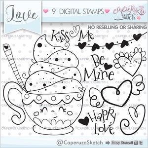 Love Stamps, Valentine's Day Coloring Page, Valentine's Day, COMMERCIAL ...