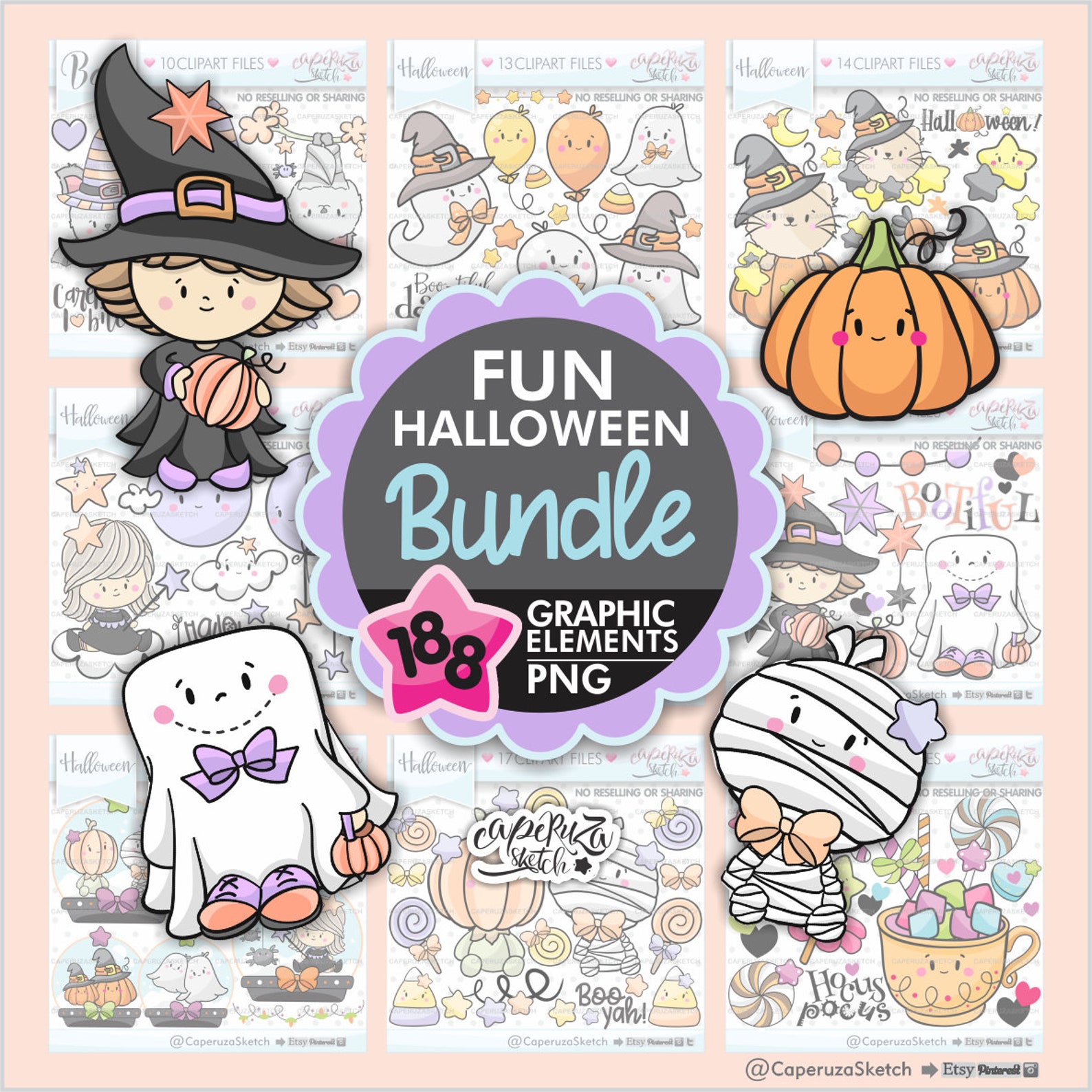 Halloween Bundle Halloween Clipart Clipart Bundle Halloween - Etsy