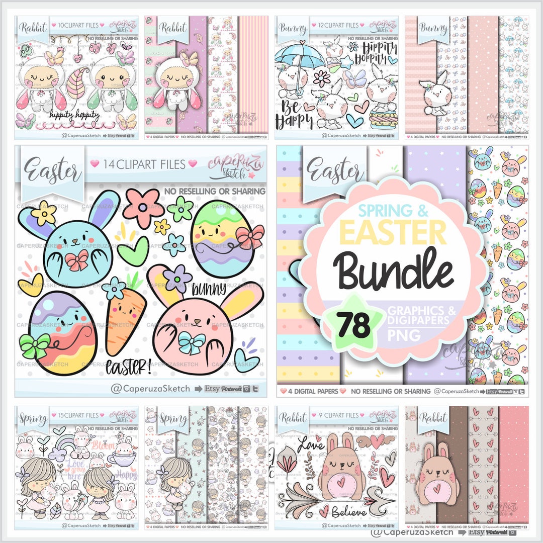 Easter Clipart, Bundle Clipart, Easter Graphics, Spring Clipart, Easter ...
