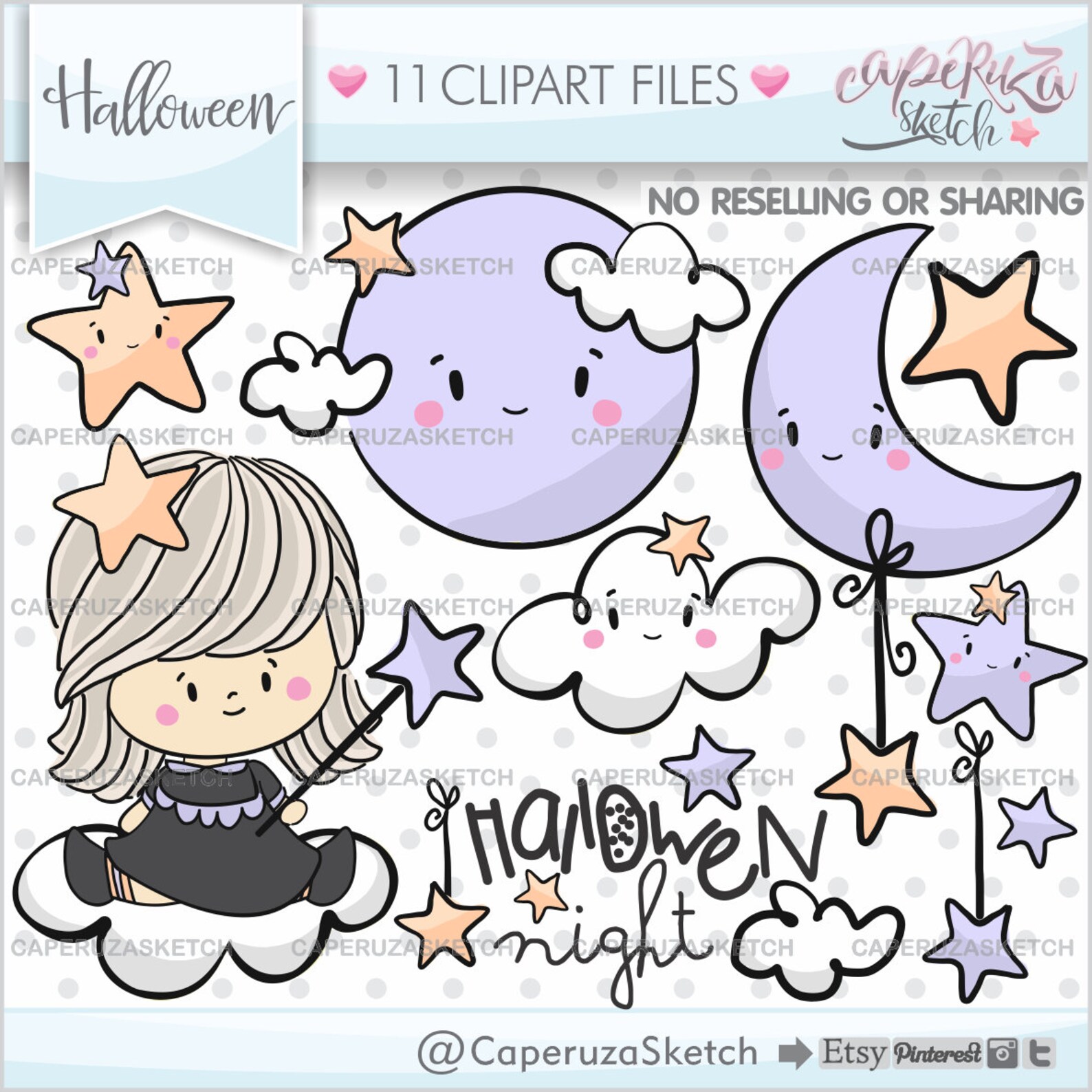 Halloween Clipart Halloween Graphic Halloween Night - Etsy