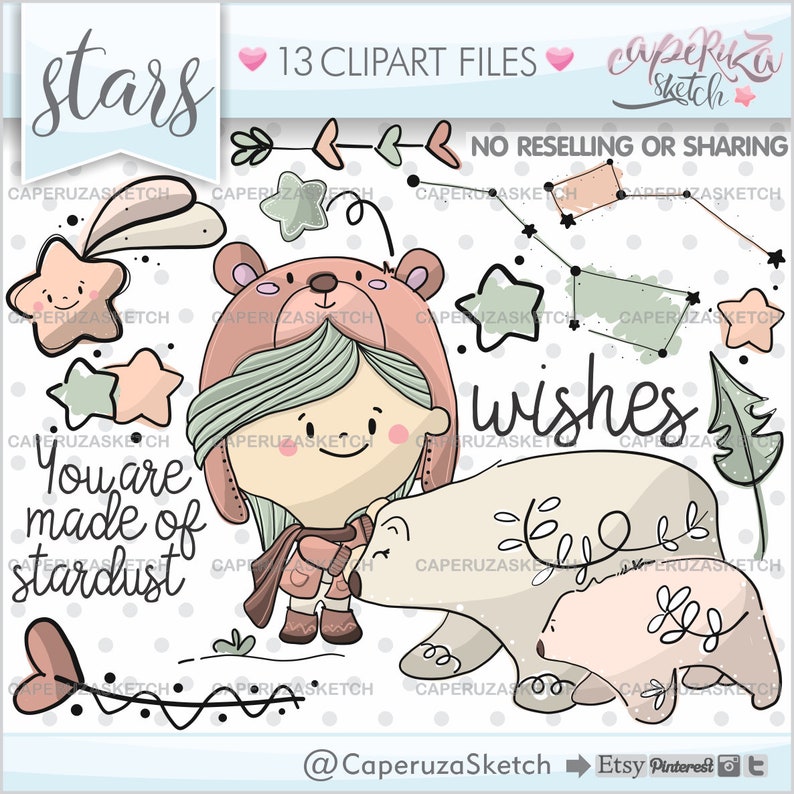 Bear Clipart Bear Graphics Galaxy Clipart COMMERCIAL USE - Etsy