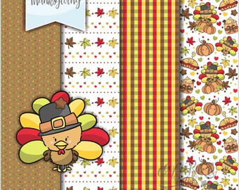 Fall Watercolor Digital Paper. Thanksgiving Paper Pumpkins - Etsy