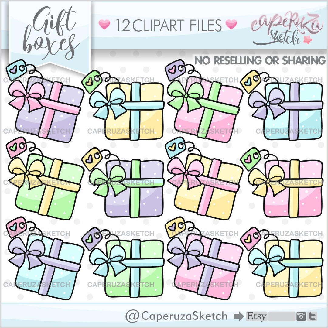 Gift Boxes Clipart, Gift Boxes Graphics, COMMERCIAL USE, Birthday ...
