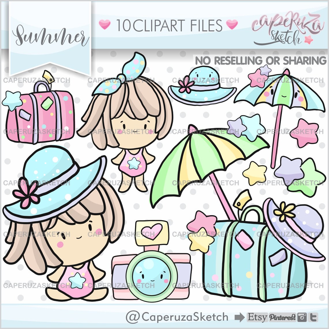 Summer Clipart Summer Graphic Beach Clipart COMMERCIAL USE - Etsy