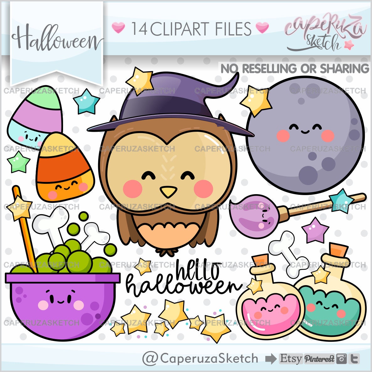 Halloween Clipart Halloween Owl Clipart COMMERCIAL USE Owl - Etsy
