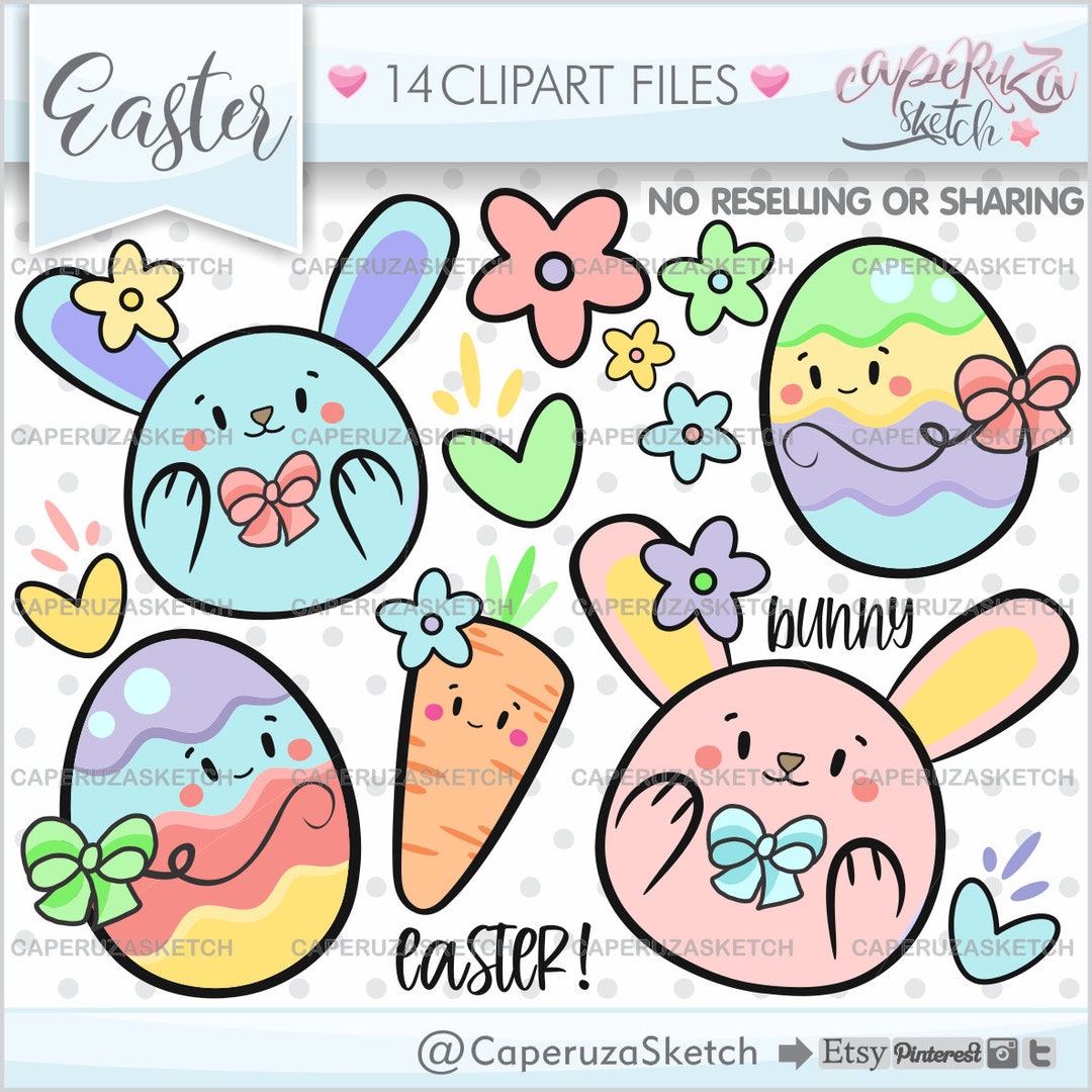 Spring Clipart, Easter Clipart, Bunny Clipart, COMMERCIAL USE, Spring ...