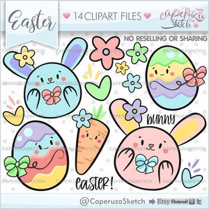 Spring Clipart, Easter Clipart, Bunny Clipart, COMMERCIAL USE, Spring ...