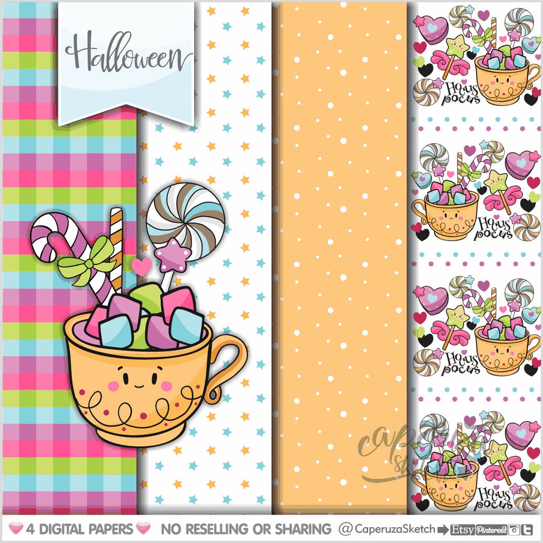 Halloween Digital Papers, Digital Papers, Halloween Decor, COMMERCIAL ...
