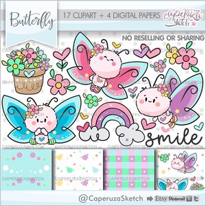 Butterfly Clipart, Spring Clipart, COMMERCIAL USE, Butterfly Graphics ...