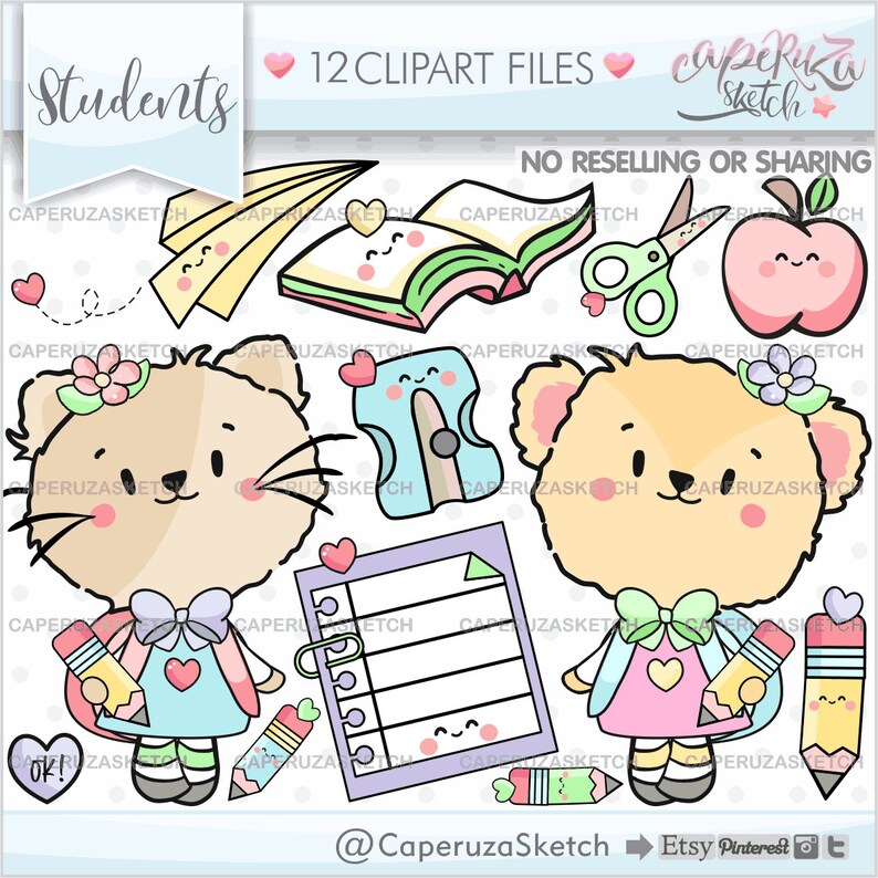 School Clipart School Graphics COMMERCIAL USE Student - Etsy