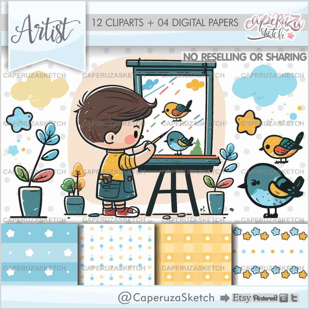 Artist Clipart, Artist Boy Clip Art, Painter Clipart, Little Artist ...