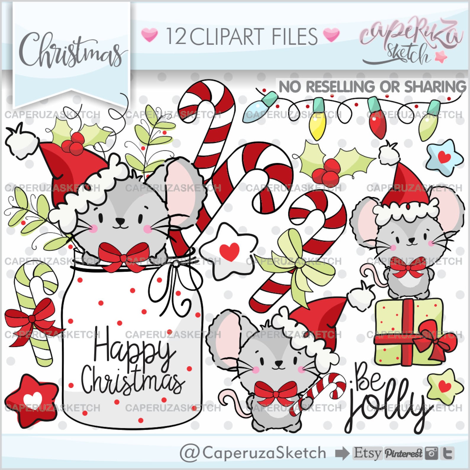 Christmas Clipart Christmas Graphics COMMERCIAL USE | Etsy