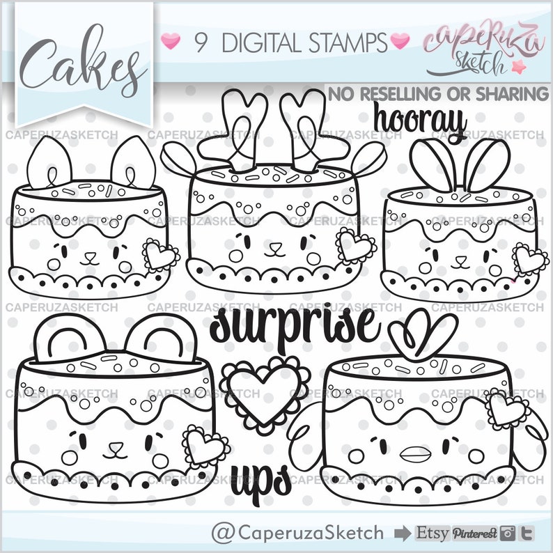 Cake Stamps Sweet Stamps Food Stamps COMMERCIAL USE Cake - Etsy