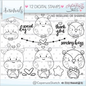 Animal Stamps, Zoo Stamps, Jungle Stamps, COMMERCIAL USE, Tiger Stamps ...