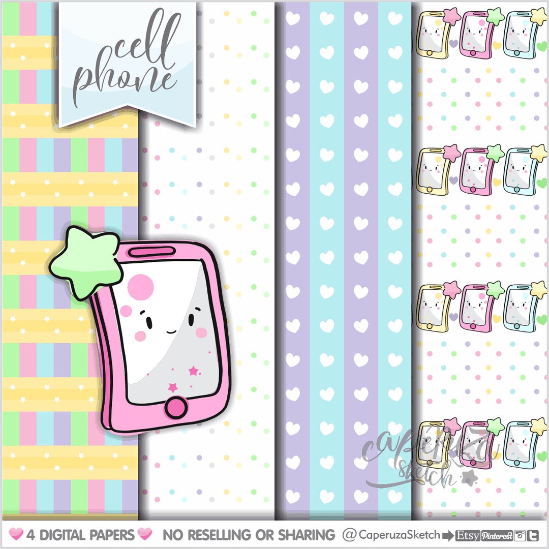 Cell Phone Pattern, Smart Phone Pattern, COMMERCIAL USE, Cellphone ...