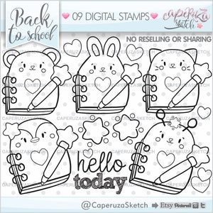 School Stamps, School Supplies Stamps, COMMERCIAL USE, School Digital ...