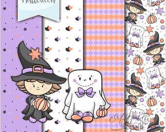 Halloween Digital Paper, Witch Digital Paper, Halloween Decor ...