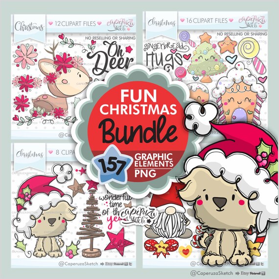 Christmas Bundle Christmas Clipart Clipart Bundle Christmas | Etsy