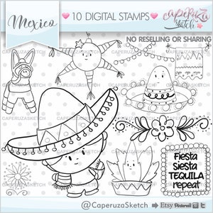 Mexico Stamps, 5 De Mayo Stamps, Festive 5 De Mayo Stamps, Digital ...