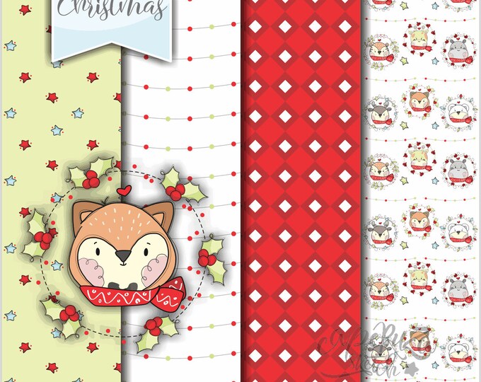 Papel digital de Navidad, Papel digital estrella, Patrón de Navidad ...