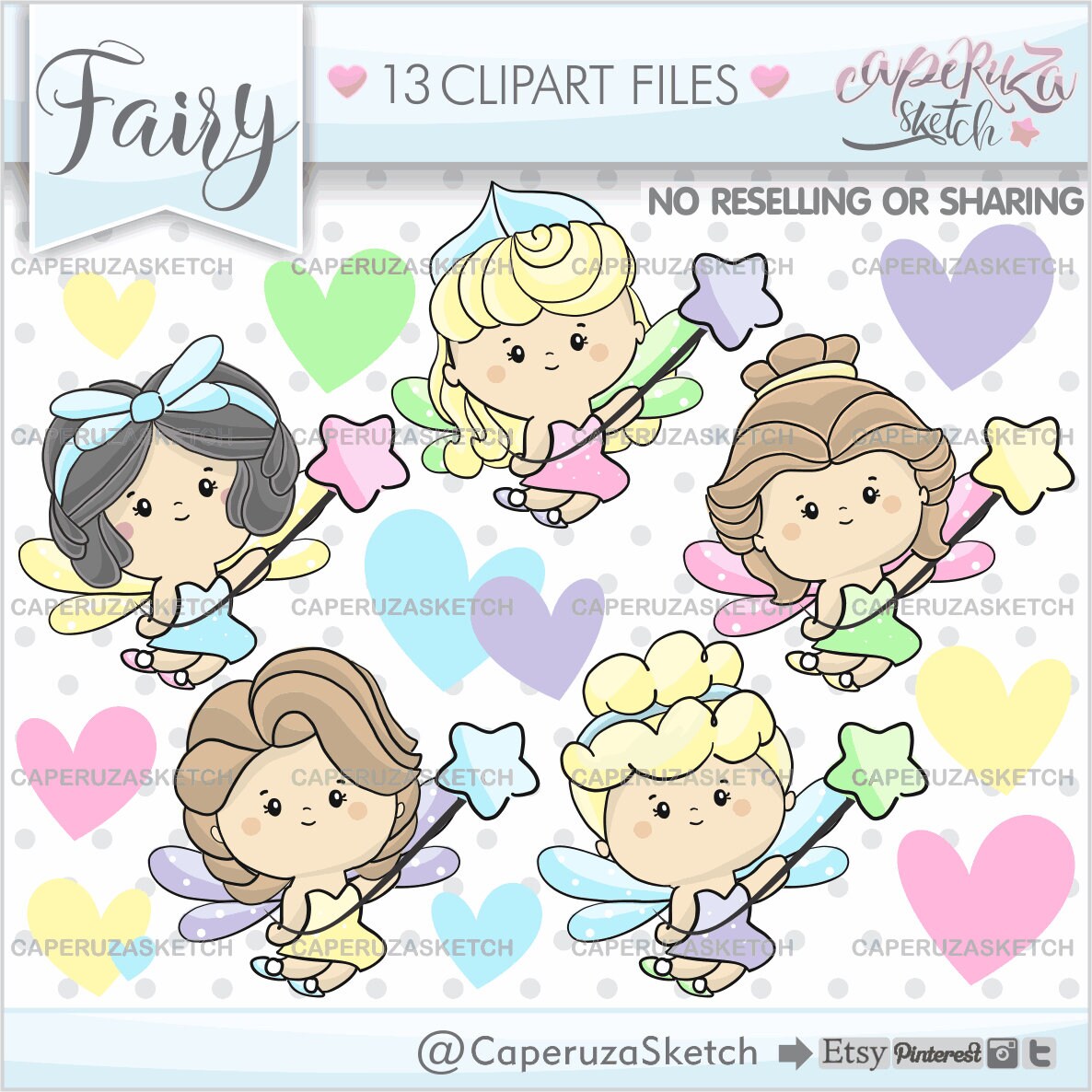 Fairy Clipart Fairy Graphics COMMERCIAL USE Fairies - Etsy