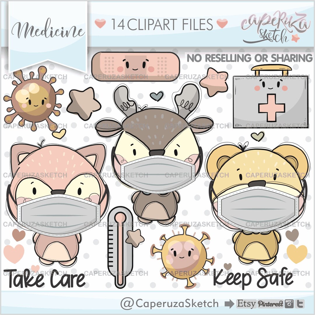 Virus Clipart, Medicine Clipart, COMMERCIAL USE, Bacteria Clipart ...