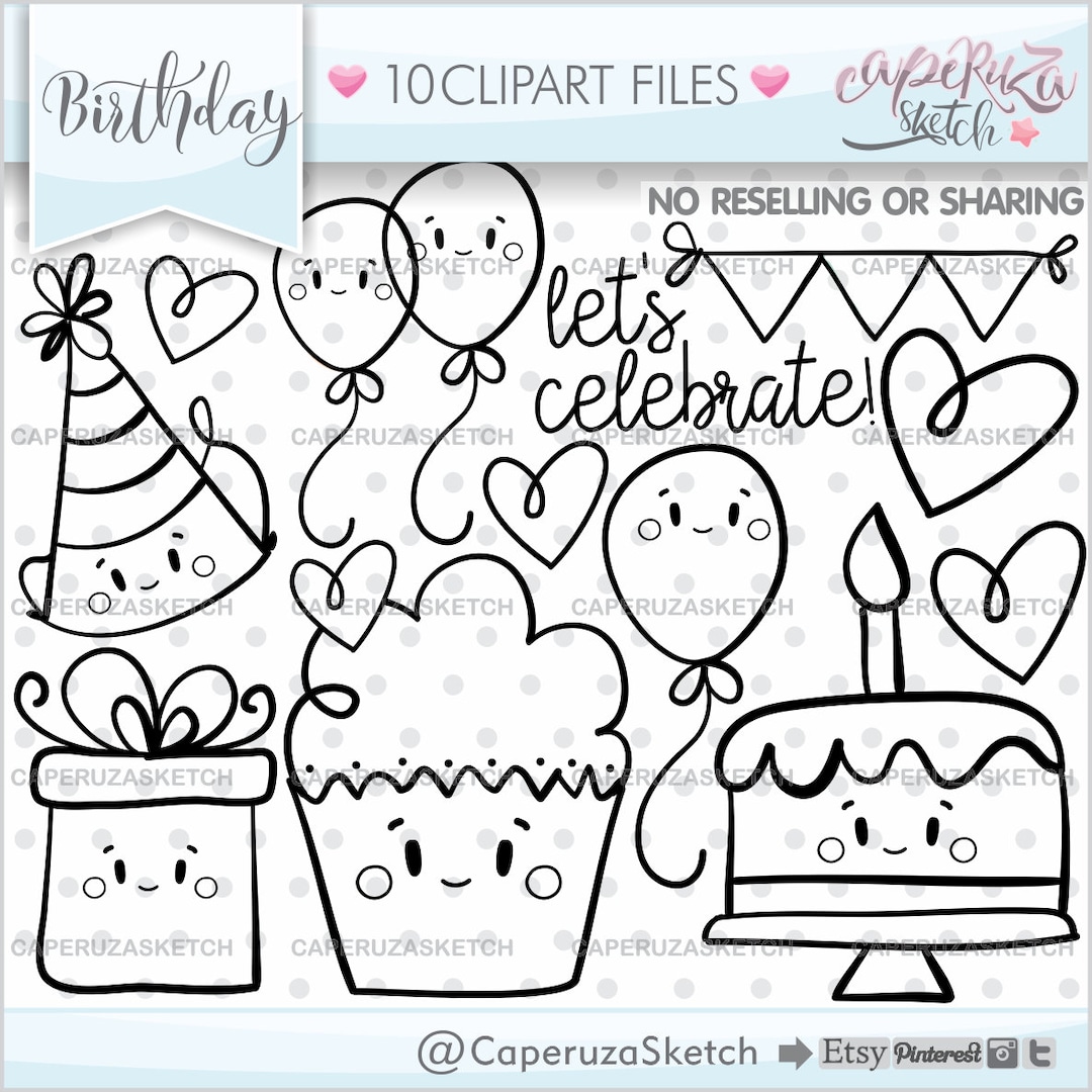 Birthday Stamps Happy Birthday Stamps COMMERCIAL USE - Etsy