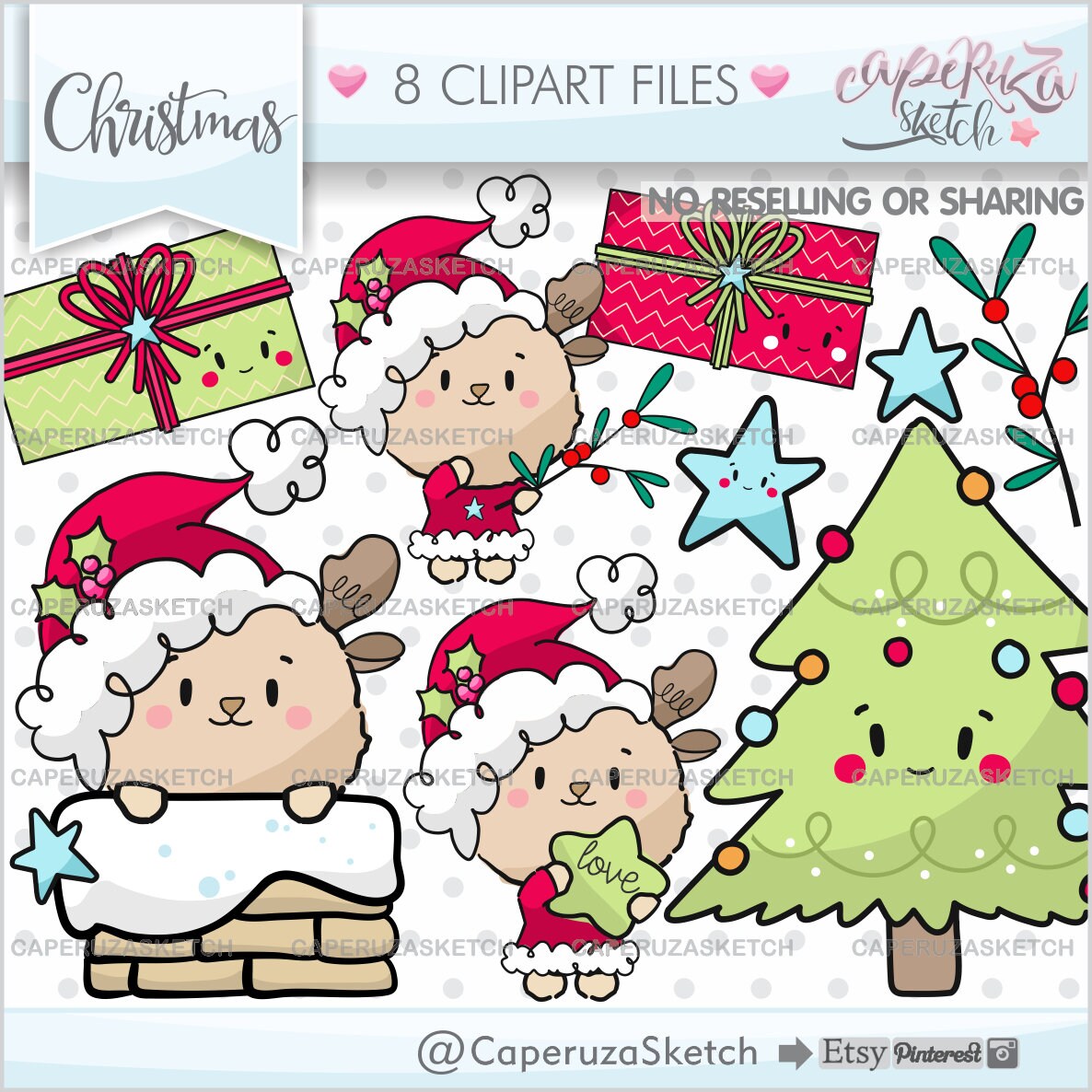 Christmas Clipart Santa Claus Clipart COMMERCIAL USE | Etsy