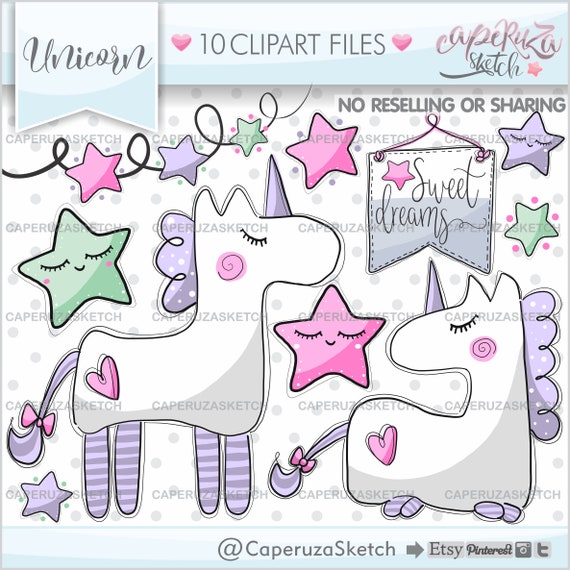 Unicorn Clip Art Unicorn Graphic COMMERCIAL USE Unicorn | Etsy