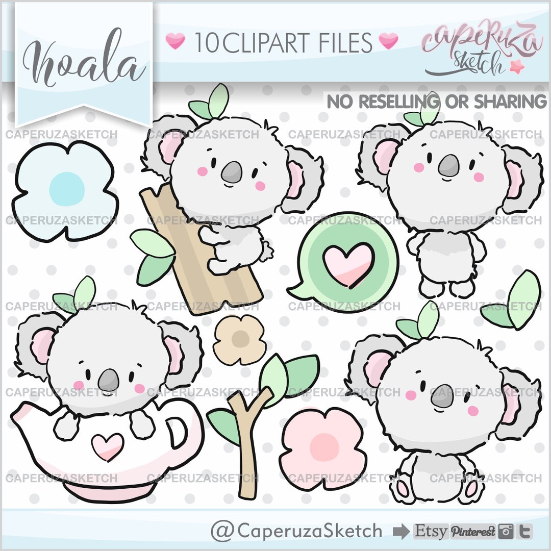 Koala Clip Art, Koala Graphics, Koala Bear Clipart, COMMERCIAL USE ...