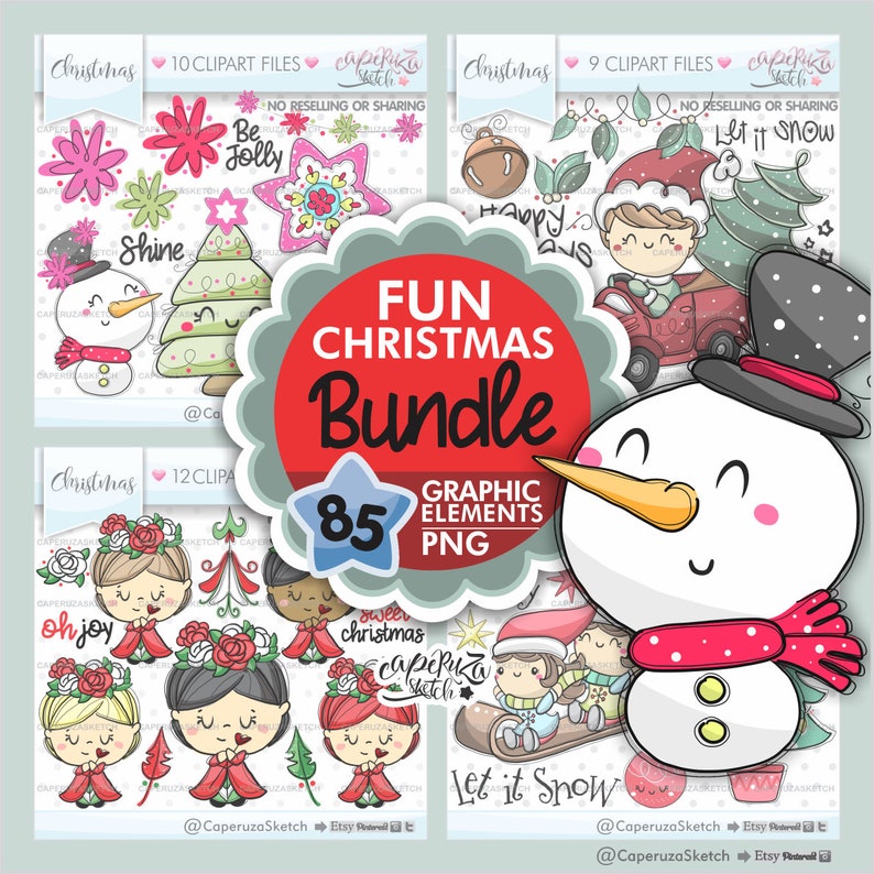 Christmas Bundle Christmas Clipart Clipart Bundle Christmas - Etsy