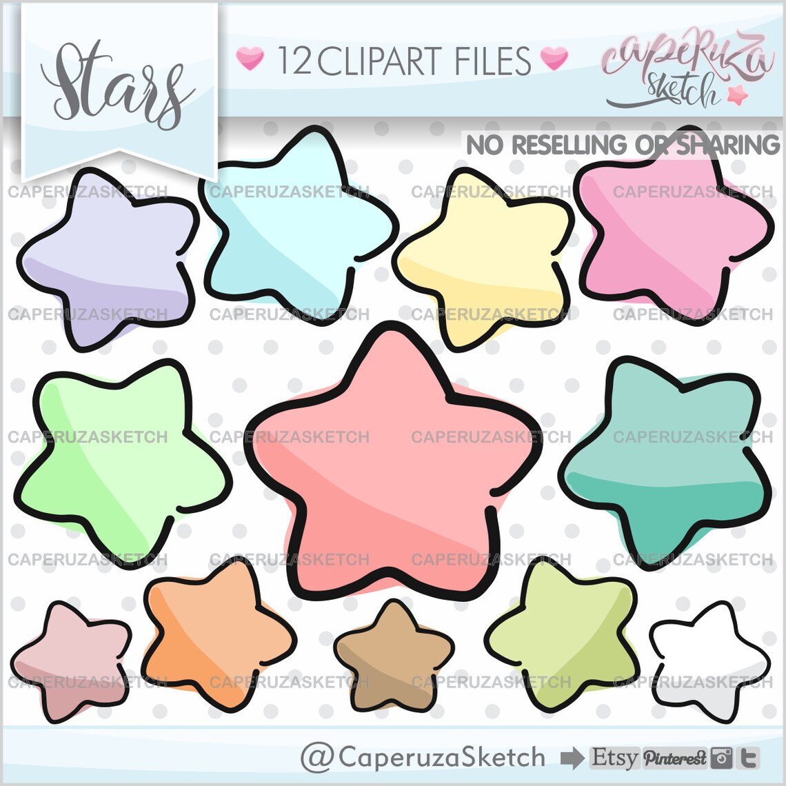 Stars Clip Art Star Graphics COMMERCIAL USE Star Clipart - Etsy