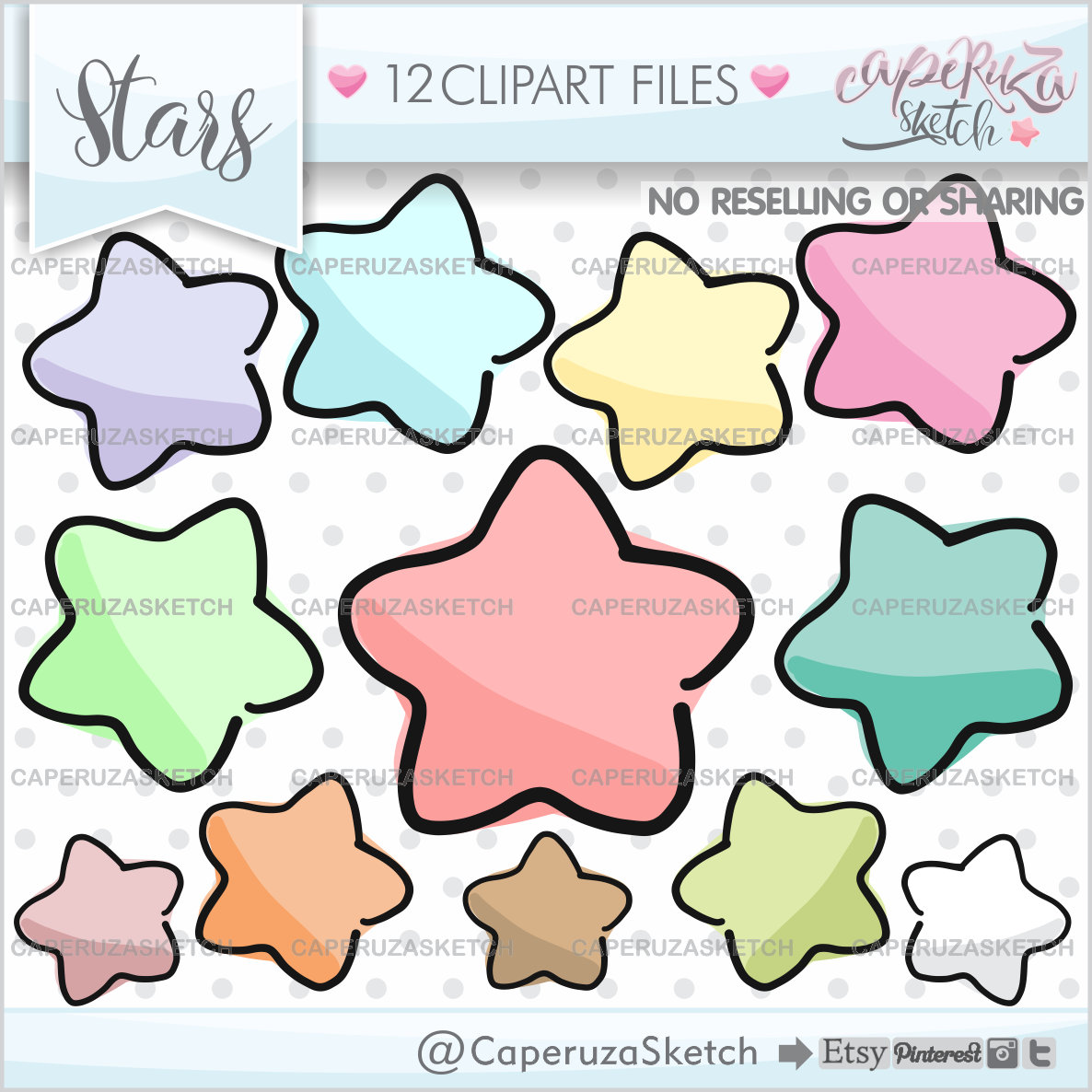 Stars Clip Art Star Graphics COMMERCIAL USE Star Clipart | Etsy