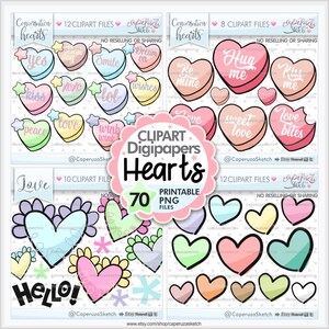 Candy Hearts Clipart, Valentines Day Clipart, COMMERCIAL USE, Love ...
