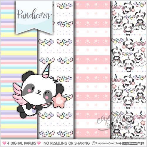 Unicorn Digital Papers Unicorn Pattern COMMERCIAL USE - Etsy