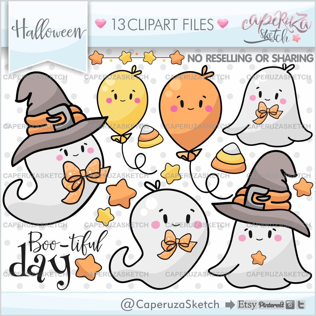 Halloween Clipart, Halloween Graphics, Ghost Clipart, COMMERCIAL USE ...