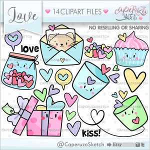 Valentine's Day Clipart, Love Clipart, COMMERCIAL USE, Valentine ...
