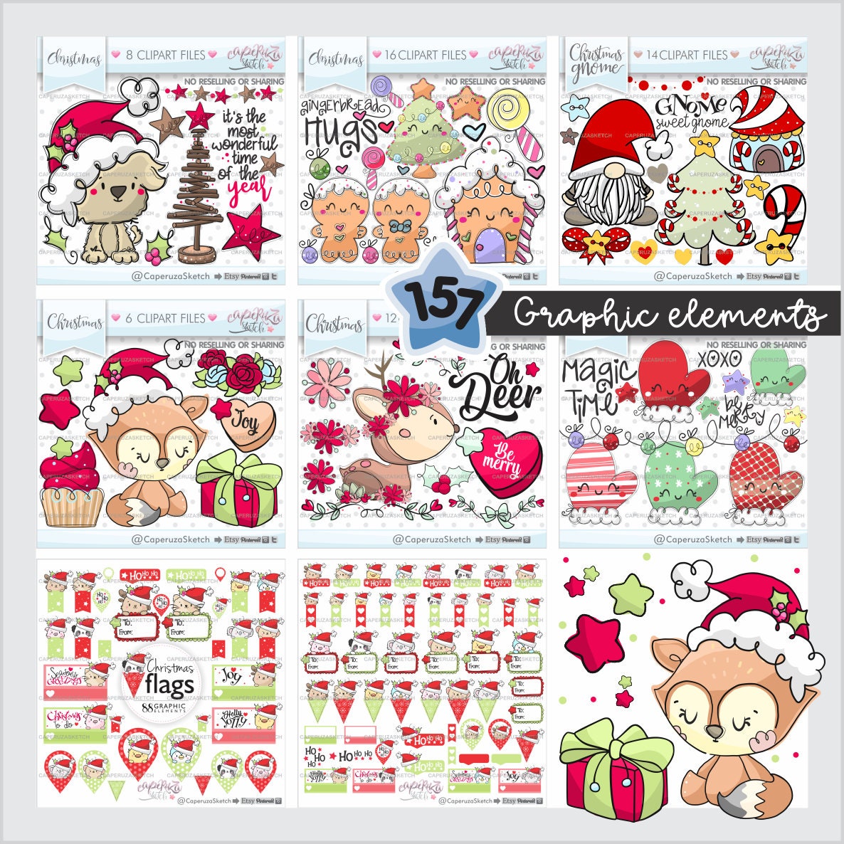 Christmas Bundle Christmas Clipart Clipart Bundle Christmas - Etsy