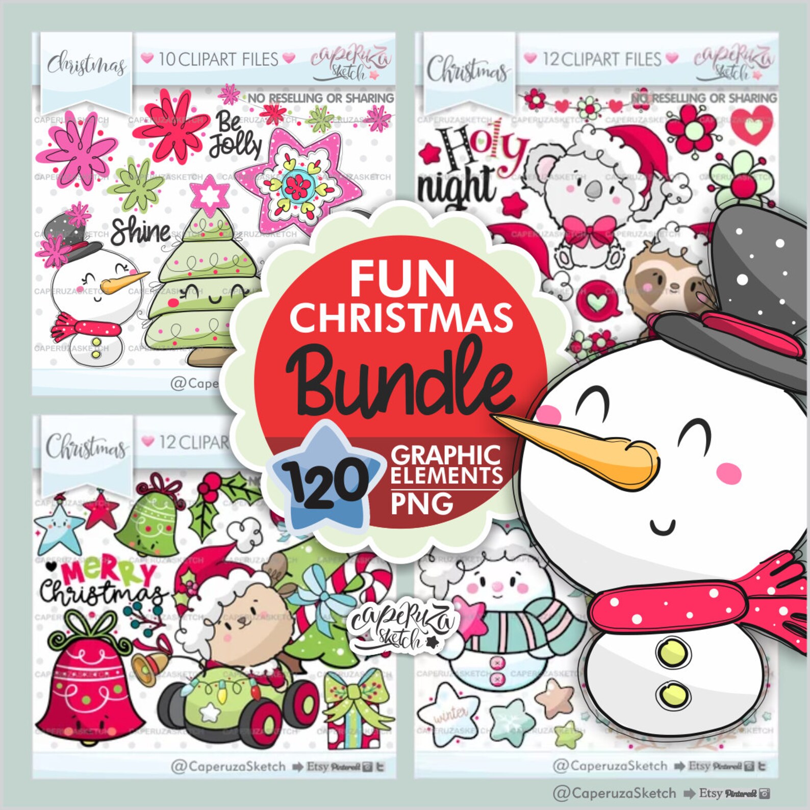 Christmas Bundle, Christmas Clipart, Clipart Bundle, Christmas Bundle ...