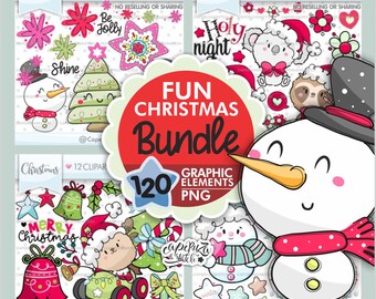 Christmas Clipart Christmas Digital Paper Bundle Holiday - Etsy