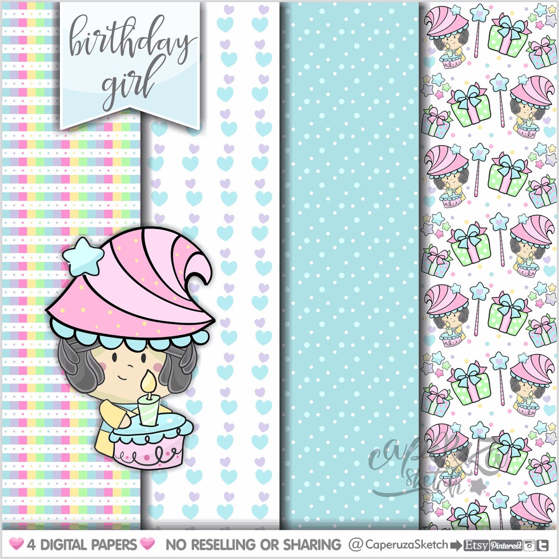 Birthday Digital Paper Happy Birthday Pattern COMMERCIAL | Etsy