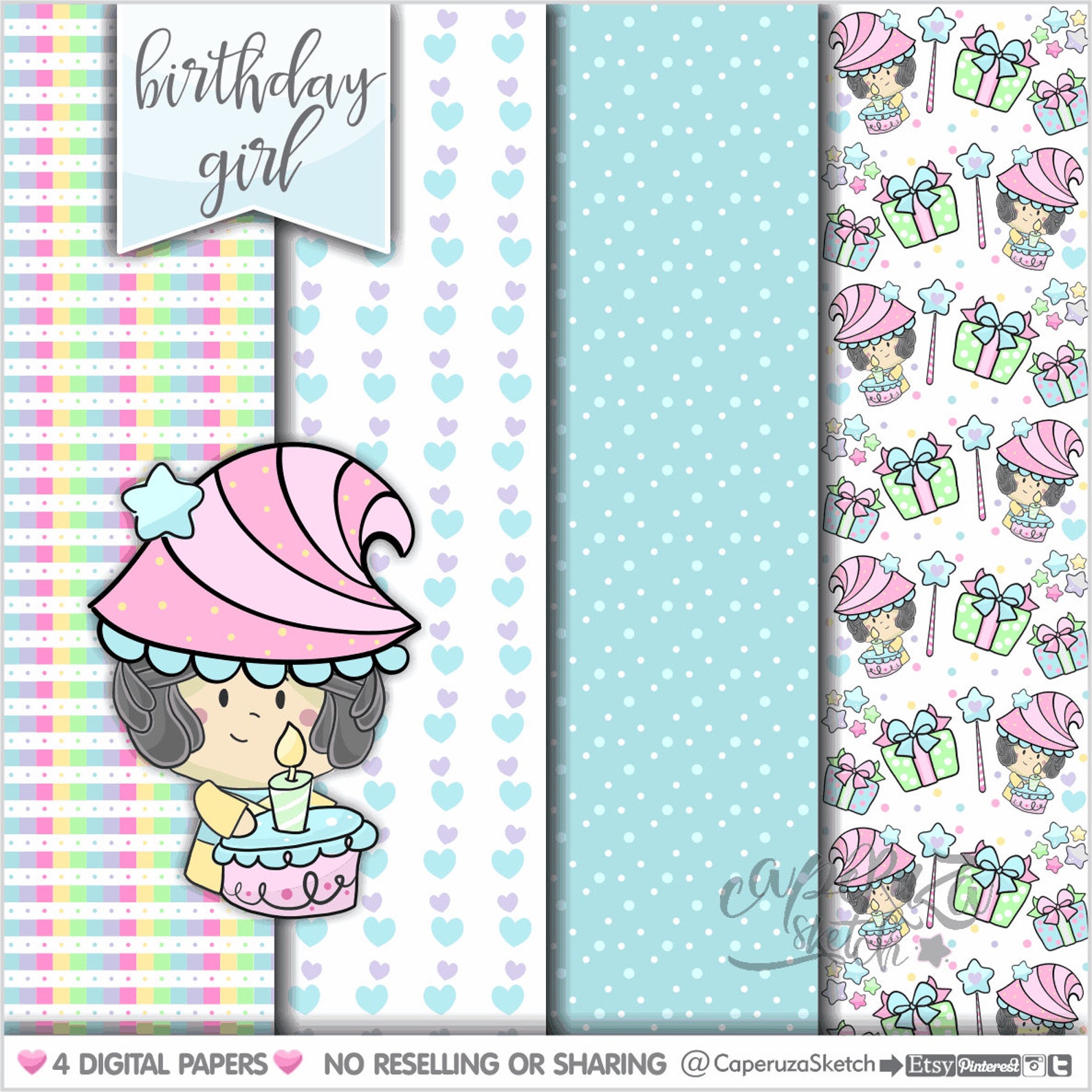 Birthday Digital Paper Happy Birthday Pattern COMMERCIAL - Etsy