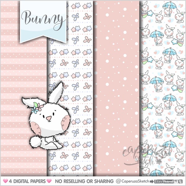 Bunny Digital Papers - Etsy